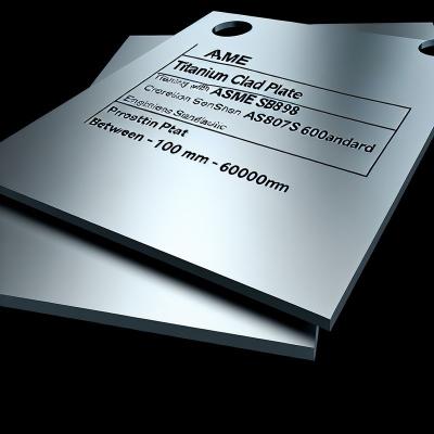 China Length 100mm-6000mm ASME SB898 Standard Titanium Clad Plate with 2207 Clad Metal Grade for Corrosion-Resistant Solutions for sale