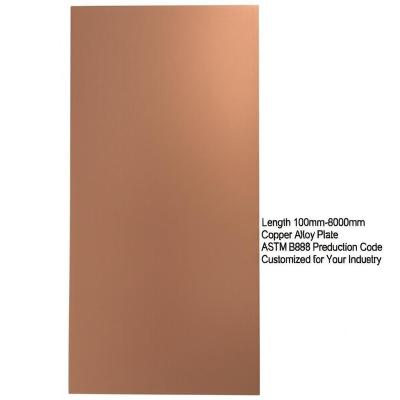 China Length 100mm-6000mm Copper Alloy Plate ASTM B898 Production Code Customized for Your Industry for sale