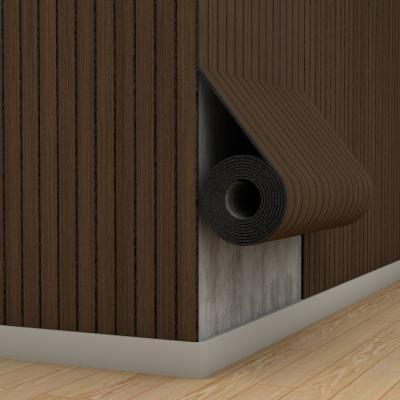 China Soft Wood Slat Wall Panels With IXPE Foam Layer For Welfare Home Decor for sale