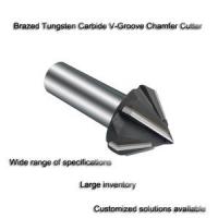 China 90-Degree Brazed Tungsten Carbide Chamfer and V-Groove Cutter for CNC Milling and Edge Finishing for sale