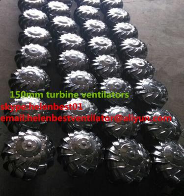 China 150mm Mini Roof Turbo Ventilator Stainless Steel Wind Driven Chimney Vent for sale