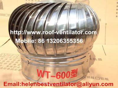 China 600mm Stainless Steel Roof Cowl Turbine Ventilator for Workshop and Warehouse for sale