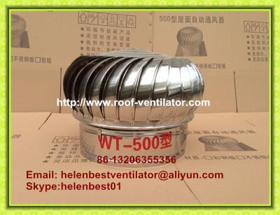 China 500mm Stainless Steel Roof Turbine Ventilator for Workshop and Warehouse Ventilation for sale