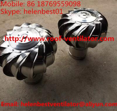 China 100mm 1200mm Stainless Steel SS304 No Power Turbine Ventilator Fan for Ventilation Pipe for sale
