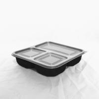 China 192 X 192mm Black Disposable Plastic Container Plastic Takeaway Containers With Lids for sale