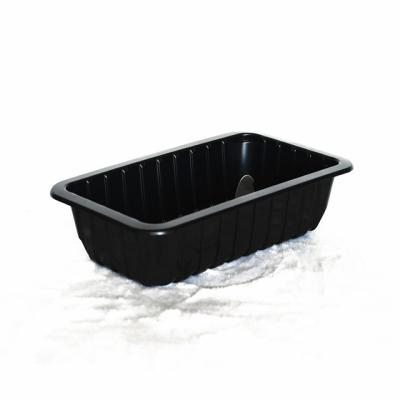 China 185 X 125 X 50 MM Disposable Plastic Tray Black Plastic Tray Packaging for sale