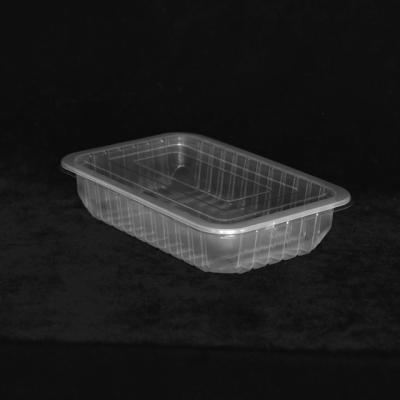 China 260 X 170 X 55 MM Disposable Plastic Tray Square Food Package Container With Lid for sale