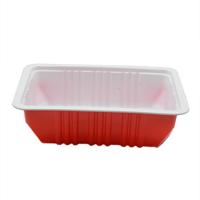 China 210 X 158 X 55MM Disposable Plastic Tray PP Red Square  For Food Package for sale