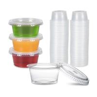 China PP Clear Disposable Sauce Cup 5.5 Oz Clear Plastic Cups With Lids for sale