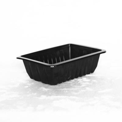 China 185 X 135 X 55MM Disposable Plastic Food Trays Black Disposable Plastic Containers for sale
