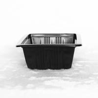 China 185 X 135 X 55MM Disposable Plastic Food Trays Black Disposable Plastic Containers for sale