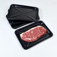 China Black PP Plastic Vacuum Skin Packaging Trays For Sirloin Steaks 240 X 170 X 10 Mm for sale
