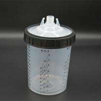 China 50 Sets Packaging Paint Mixing Cup 400 / 600 / 800ml With 125 / 190 Micron Filter for sale