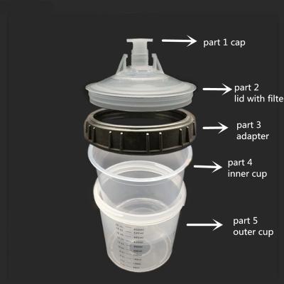 China Leakproof Durable Mixing Paint Cup Used On Spray Gun For Negotation Quantity for sale
