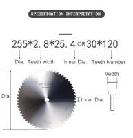 China TCT Carbide Circular Saw Blade for Aluminum 255-500mm Gold TIN Coating for sale