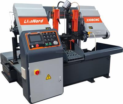 China Automatic CNC Metal Cutting Band Saw Machine 330mm Round 5.5kW for Steel Bar Pipe for sale