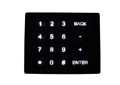 China Durable 16 Keys Metal Numeric Keypad Backlit Brushed Stainless Steel for sale