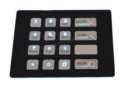 China 4 x 4 Keys Custom Vandal Resistant Metal Keypad With Backlit , Numeric Keys for sale