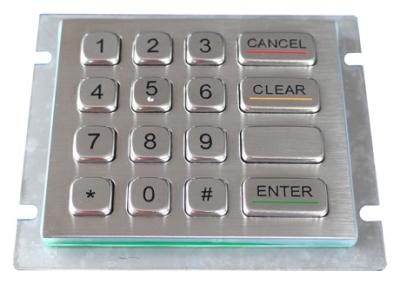 China 16 Keys 304 Stainless Steel Keypad With Arabic Numeric / Vandal Proof for sale
