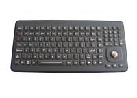 China 120 Keys Black Panel Mount Ruggedized Keyboard With 25mm Optical Trackball for sale