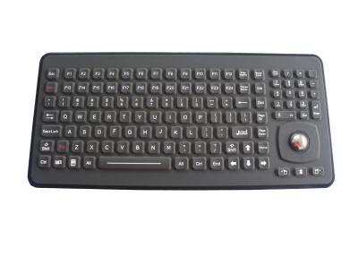 China 120 Keys Black Panel Mount Ruggedized Keyboard With 25mm Optical Trackball for sale