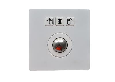 China IP67 Stainless Steel Ruggedized Trackball Pointing Device White Color With 3 Mouse Buttons for sale