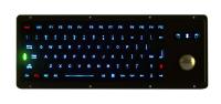 China Black Marine Usb Panel Mount Keyboard With Optical Trackball for sale