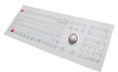 China 107 Keys White Industrial Membrane Keyboard Optical 800 DPI Trackball for sale