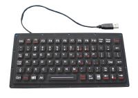 China IP65 81 Keys Thin Black Silicone Rubber Keyboard  , 222.0mm X 100mm X 9.1mm Size for sale