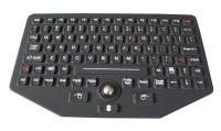 China 92 Keys Black Silicone Industrial Keyboard With IP68 Optical Trackball for sale