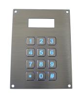 China IP67 12 keys dot matrix dynamic waterproof blue backlit metal keypad with LCD for sale