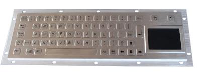 China Brushed IP65 Kiosk Metal Industrial Keyboard With Touchpad  , rear panel mount for sale