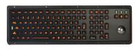 China Black  Stainless Steel Metal Industrial Keyboard With Trackball Backlight for sale