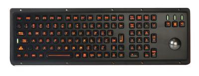 China Black  Stainless Steel Metal Industrial Keyboard With Trackball Backlight for sale
