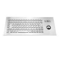 China Industrial Ruggedized Keyboard Built In Trackball Vandal Proof Brushed Stainless Steel for sale