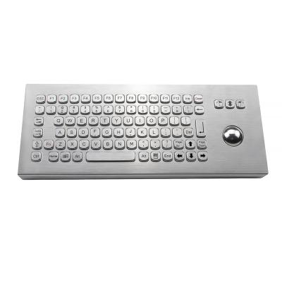 China Desktop Compact Industrial Keyboard With Trackball Metal Vandal Proof for sale