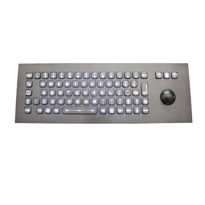 China 74 Keys Rugged Backlit Usb Keyboard With Optical Trackball Top Panel Mount Solution for sale