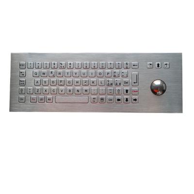 China IP67 Rugged Metallic Keyboard With Trackball Vandal Proof Stainless Steel for sale