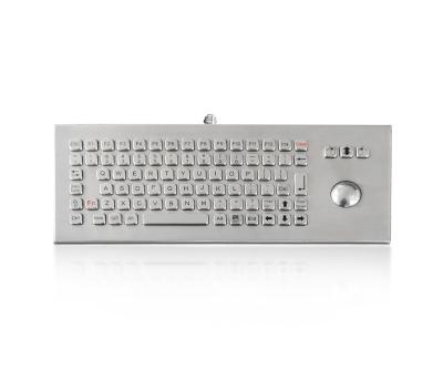 China Custom Stainless Steel Inustrial Metal Compact Keyboard With Trackball Explosion Proof for sale
