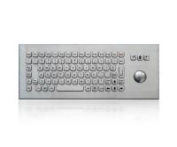 China 86 Keys Dynamic Washable Stainless Steel Panel Mount Keyboard With Laser Trackball for sale