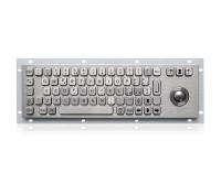 China 69 keys compact format IP65 static stainless steel keyboard with optical trackball for sale