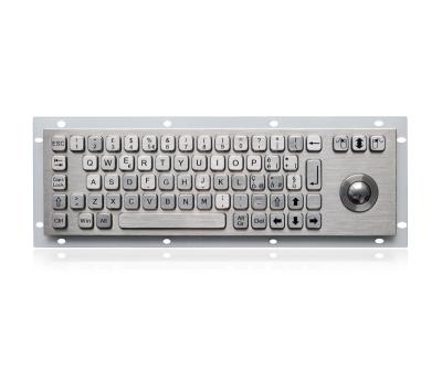 China 69 keys compact format IP65 static stainless steel keyboard with optical trackball for sale