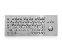 China 81 Keys IP65 Waterproof Metal Stainless Pc Desktop Keyboard With 38mm Trackball for sale