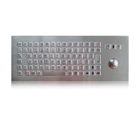 China IP65 Waterproof 304 Stainless Steel Keyboard With 38mm Optical Trackball for sale