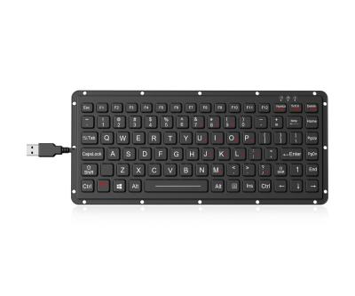 China 87 keys Silicone Rugged Keyboard Carbon On Gold Key Switch Technology for sale