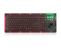 China Industrial Metal Backlit USB Keyboard With 25mm Optical Trackball For Outdoor Application for sale