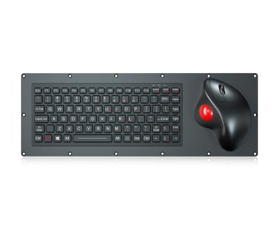 China Military Grade Industrial Keyboard with FN Function Keys and Optical Trackball Mouse for sale