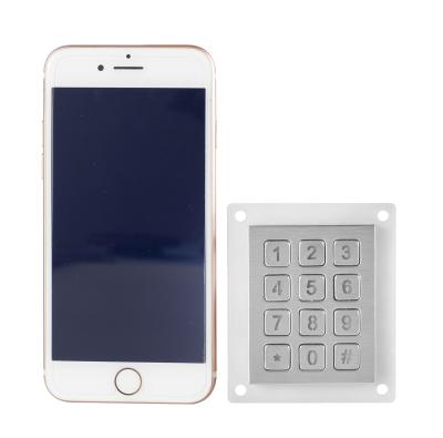 China 12 keys compact format IP67 vandal proof stainless steel industrial Numeric keypad for sale