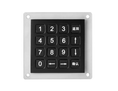 China Stainless steel industrial keypad 16 keys compact format IP67 black vandal proof for sale