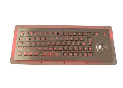 China Stainless Steel Industrial Keyboard With Trackball IP67 Panel Mount 0.45mm Key Travel for sale